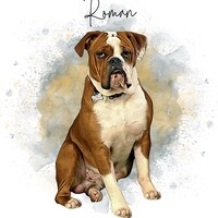Custom Pet Portrait in Memory of Dog Pet Personalized Gift for Pet ...