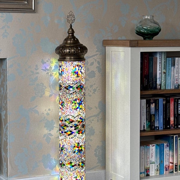Turkish Mosaic Floor Lamp, 9 Globe Standing Lights, Moroccan Floor Lamp ...