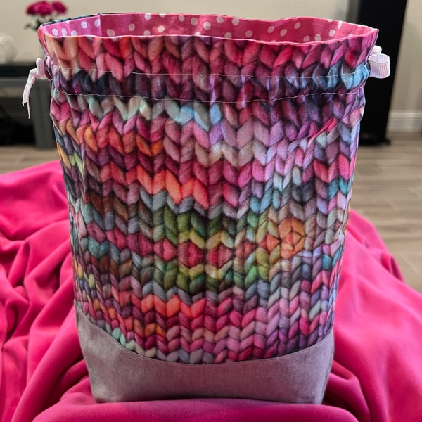 Van Gogh Starry Night Print Fabric, Knitting Project Bag, Medium or ...