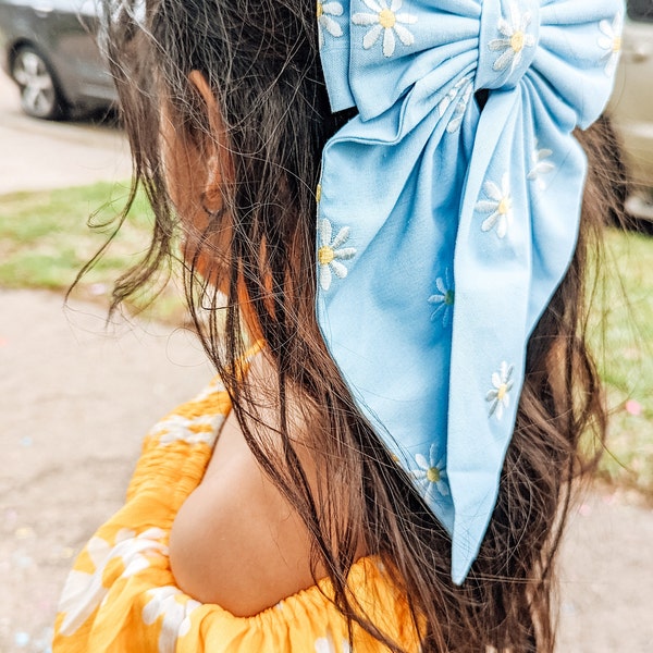 Daisy Hair Bows, Women Hair Bows, Spring Hair Bows, Coquette Hair Bows ...