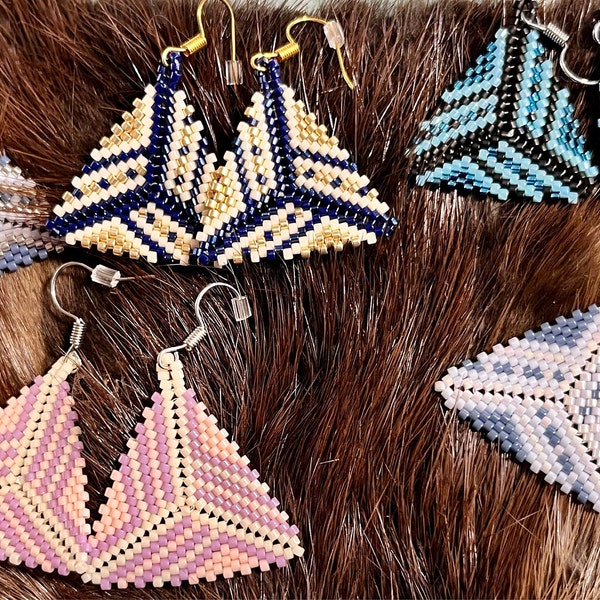 Peyote Earring Pattern, Seed Bead Pattern, Bead Triangle Pattern ...