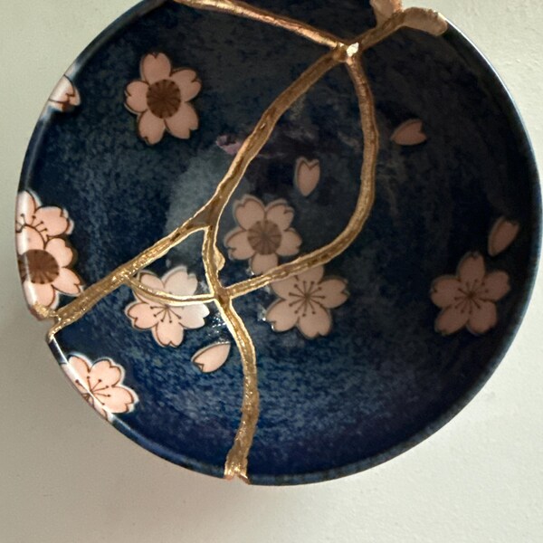 Kintsugi Bowl, Kintsugi Broken Pottery, Unique Kintsugi Gift, Ceramic ...
