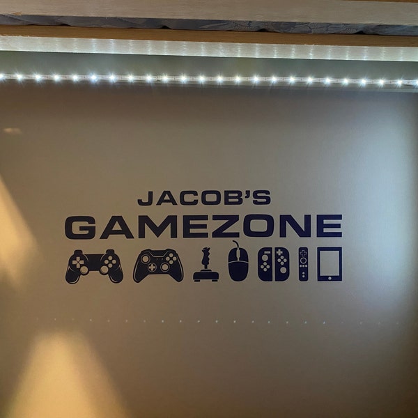 Gaming Zone Video Game Controller Wall Decal, Gaming Room Decor, Vinyl ...