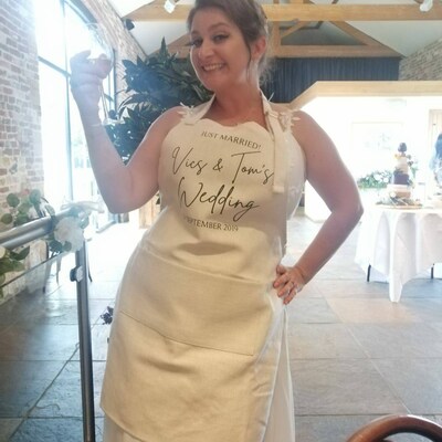 Personalised Wedding Apron, Bride Wedding Apron, Wedding Dress Apron ...