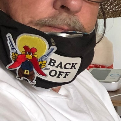 Vintage 70s Yosemite Sam, Back Off, Mud Flap Embroidered Iron on Patch ...