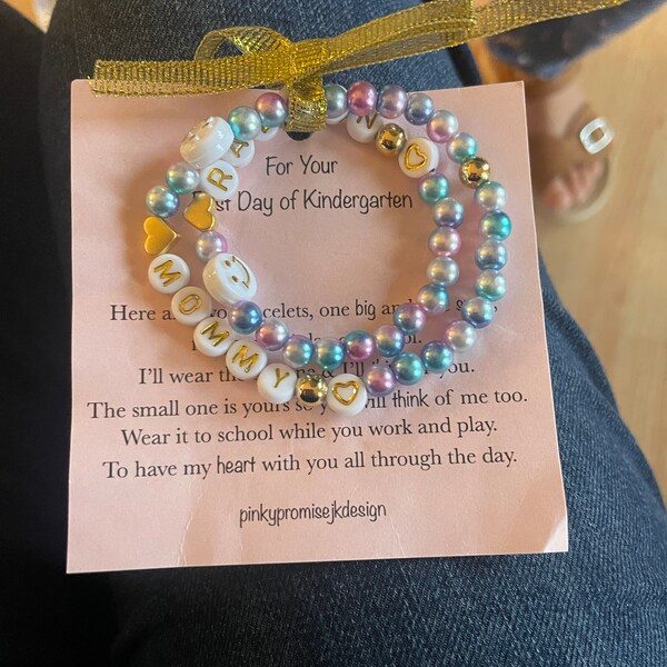 Back to School Bracelets| Mommy and Me Bracelet | First Day of School ...