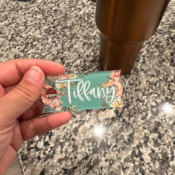 Stanley Name Plate Floral Personalized Name Tag for Stanley Tumblers ...