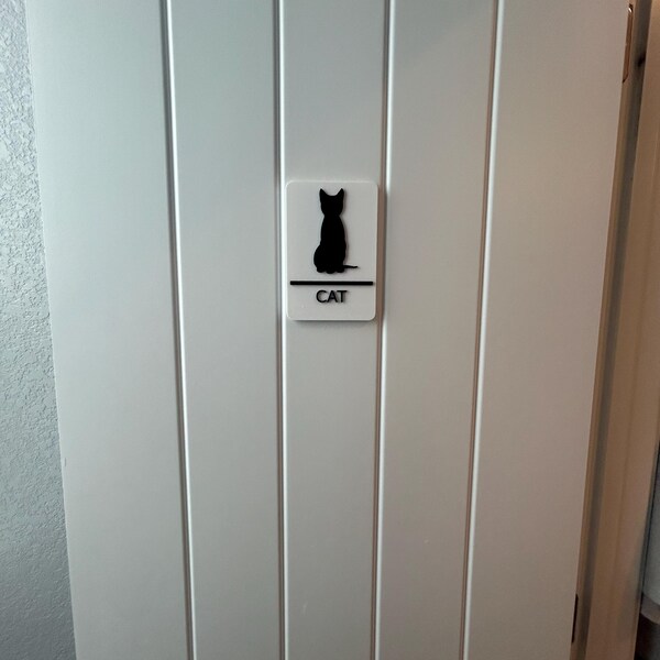 3D Printed Litter Box Sign, Restroom Sign for Cats - Etsy