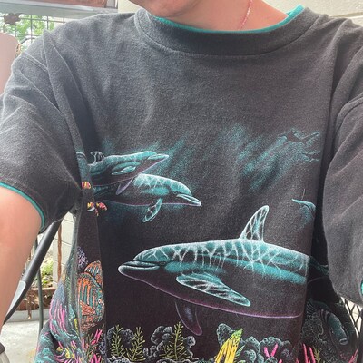 Vintage 2000s Dragonfly Roadhouse Flames Chopper Motorcycle All Over ...