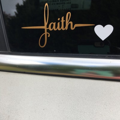 Faith Cross Script Vinyl Decal Tumbler Decal Laptop Decal Window Decal ...