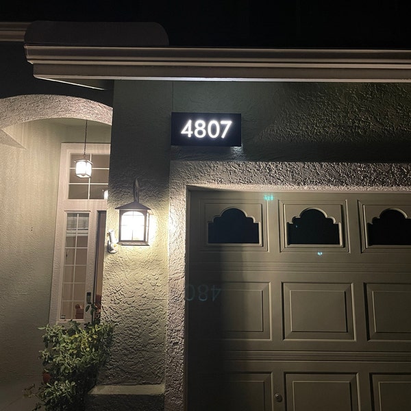 Lighted Address Sign, Address Plaque, Large Modern Personalized Marker ...