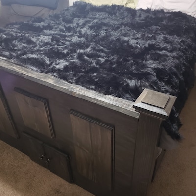 Genuine Toscana Lamb Sheepskin Throw Blanket Rug Black Bed - Etsy