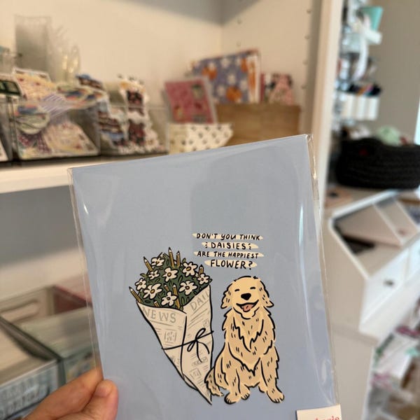 You’ve Got Mail | Golden Retriever Daisies Sticker - Waterproof Sticker ...