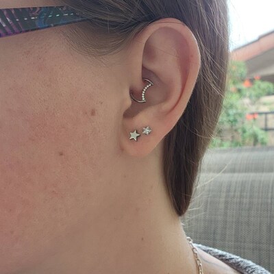 Blackline Devil's Heart L-shaped Nose Ring-black/red - Etsy