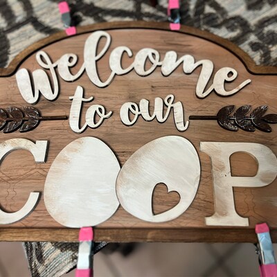 Welcome to Our Coop Sign Digital File Coop Sweet Coop Chicken Wire Faux ...