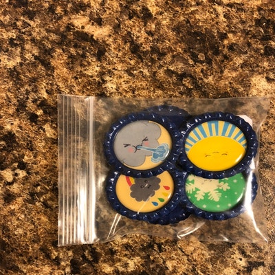 Weather Bottlecap Magnets Learning Gift Homeschool Weather Seasons ...