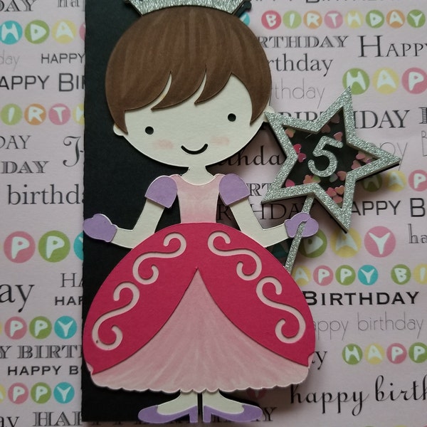 Princess Birthday Card Design Svg / Dxf / Eps Files. Digital Download ...