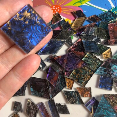 Green Stained Glass, More Than 100 Mosaic Tiles, Random Sizes, Odd ...