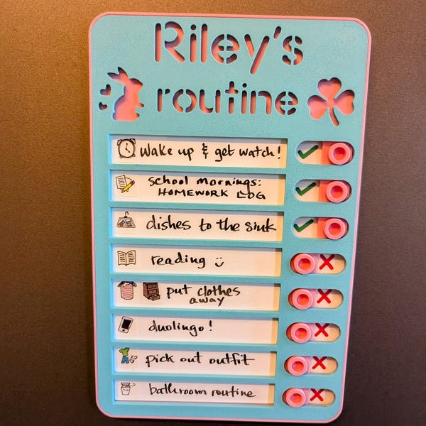 Sliding Routine Chart, Chore Chart, Daily Checklist, Kids Daily Tasks ...