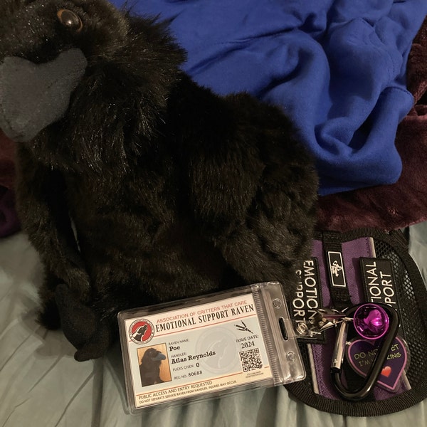 ESSA Raven Crow Emotional Support Plush Stuffed Animal Personalized ...