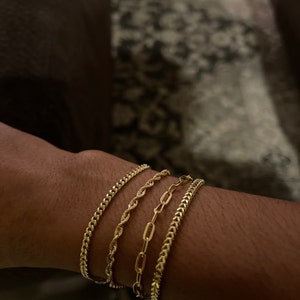 Solid 10K Gold Ladies Bracelet Stackable Gold Bracelets Curb - Etsy