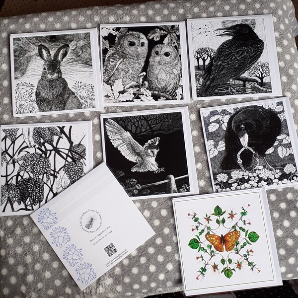 Art Card: Bees on Agapanthus Lily From Scraperboard Design - Etsy