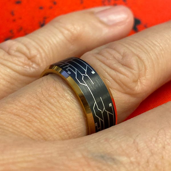 Geek Wedding Ring, Circuit Board Ring, Programmer Gift, Computer Nerd ...
