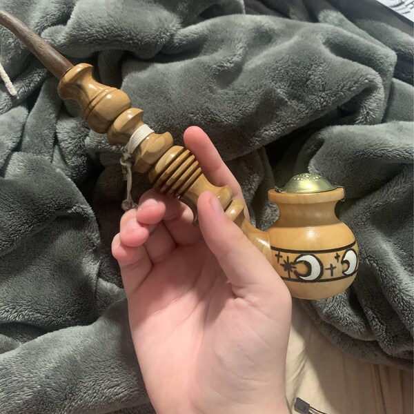 Rowan Ogham Wooden Pipe for Smoking / Tobacco Sherlock Pipe / Druid ...