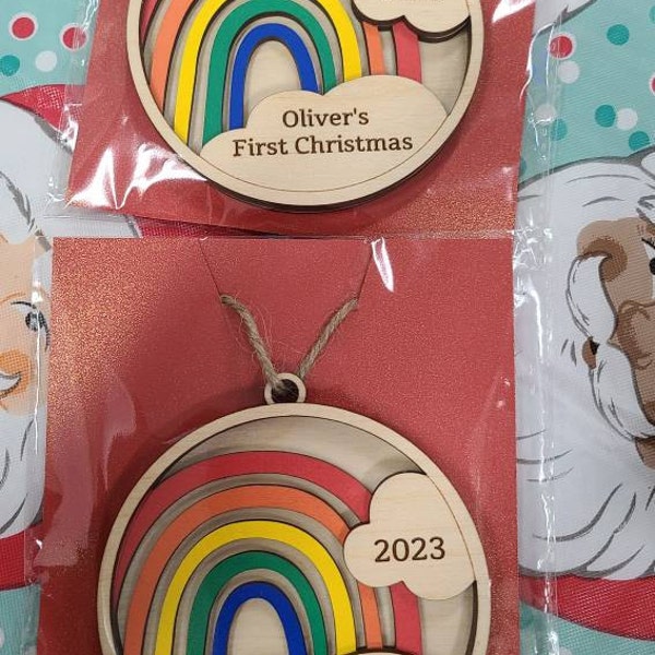 Personalized Christmas Scene Ornament, Holiday Ornament, Christmas Tree Ornament, Mountain ...