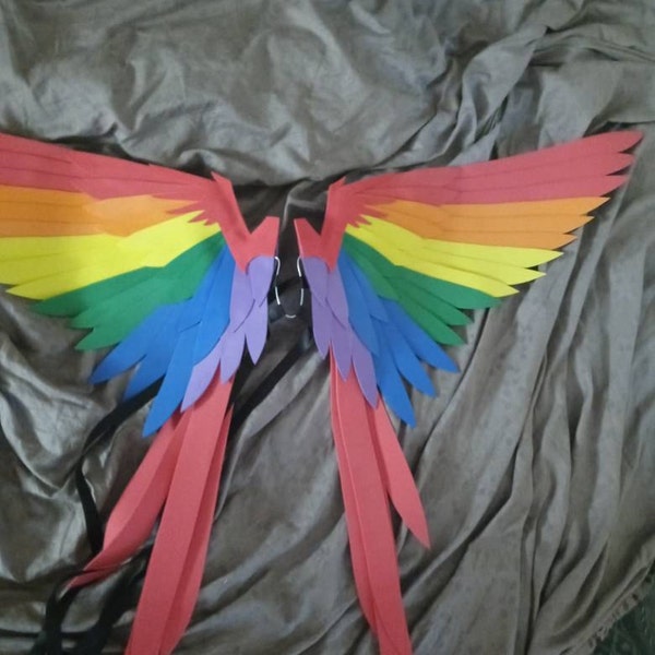 Realistic Rainbow Tailed Bird Cosplay Wings - Etsy