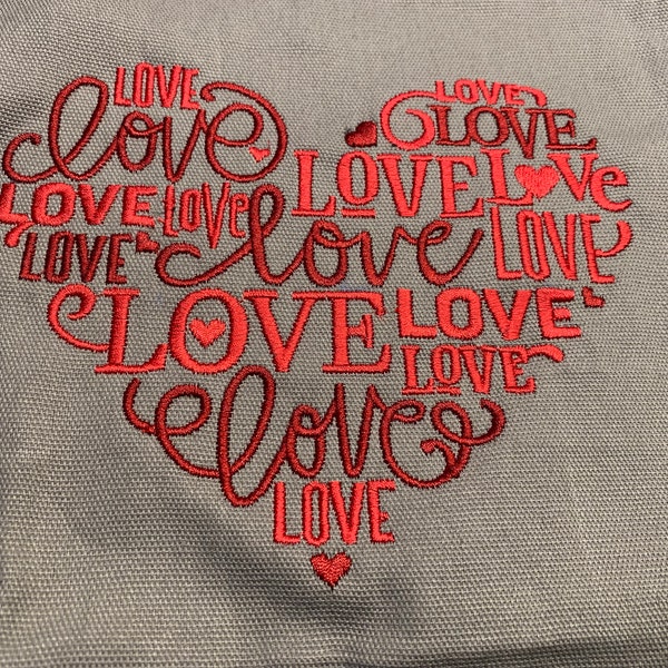 Love Heart Embroidery Design - Etsy