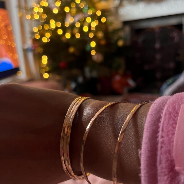 14k Rose Gold Filled Hammered Bangle, Medium Weight Bangle, Rose Bangle ...