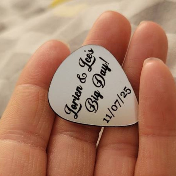 PERSONALISED GUITAR PLECTRUM Acrylic Music Themed Wedding Table ...