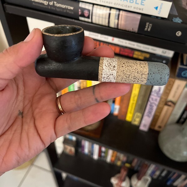 Small Pottery Smoking Pipe - Red Orange Textures - Handmade Clay Pipes ...