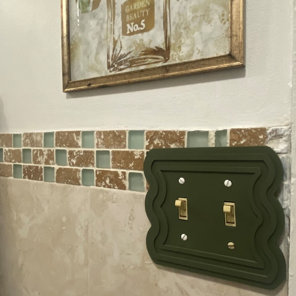 Geometric Wavy Line Light Switch Plate Cover, Decorative Wall Light ...