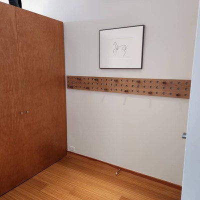 Modern Wall Rack Pegboard Solid Oak and Walnut Wood Coat Rack Wall ...