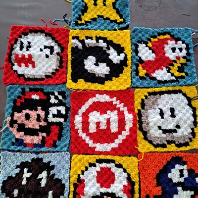 Large Gaming C2C Blanket Pattern - Etsy