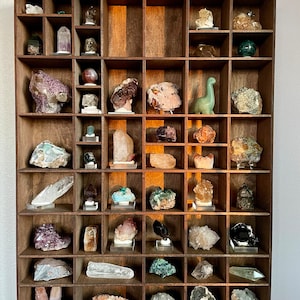 30 Compartment Wooden Display Shelf Trinket Shelf Curio Cabinet Knick ...