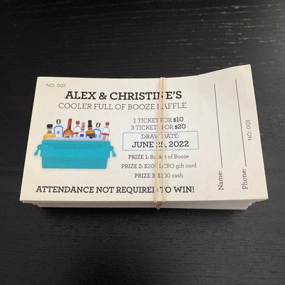 Cooler of Booze Raffle Tickets Cooler Raffle Bucket of Booze Raffle ...