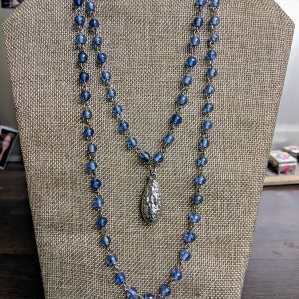 Glass Bead Chain Asst Blue 1 Yard - Etsy