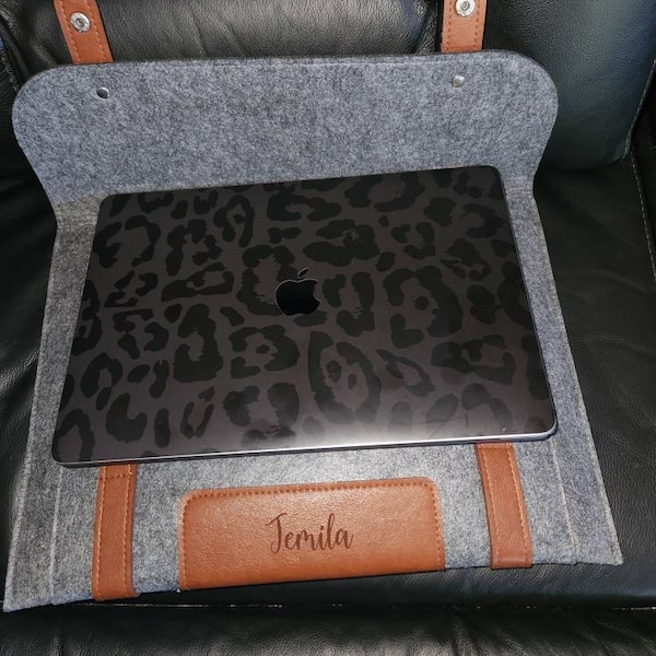 Laptop Bag 13in 14in Personalized, Vegan Leather MacBook Pro 13in Case ...