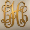 Large Wooden Monogram Cutout Wall Hanging - Door Hanger - Wedding ...
