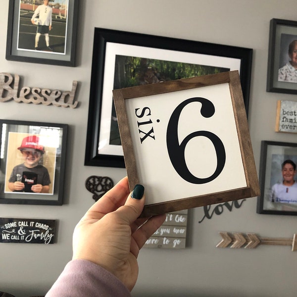 Family Number Sign / Farmhouse Wood Sign - Etsy