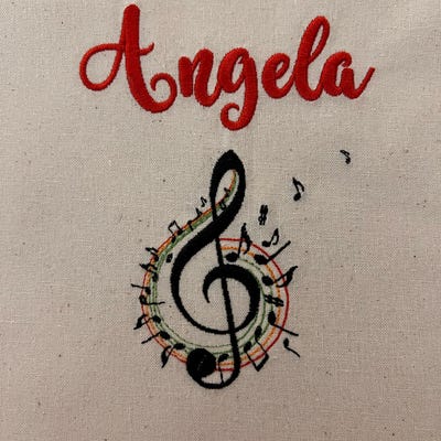 Treble Clef Machine Embroidery Design, Musical Notes Embroidery Pattern ...