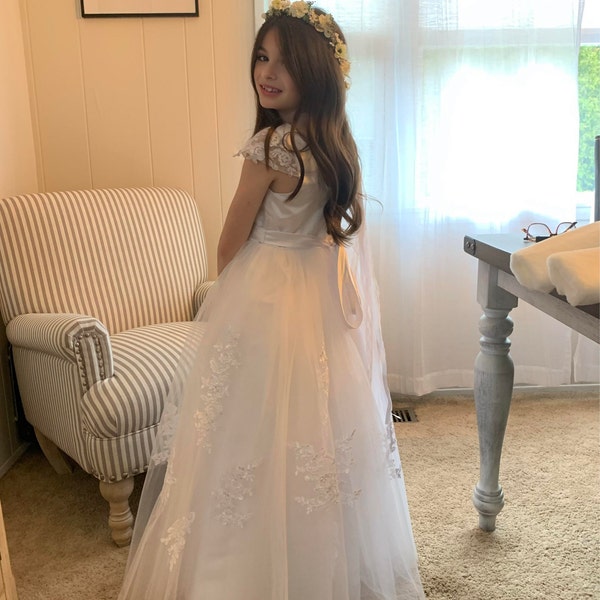 First Holy Communion Head Wreath With Veil Magaela Accessories White ...