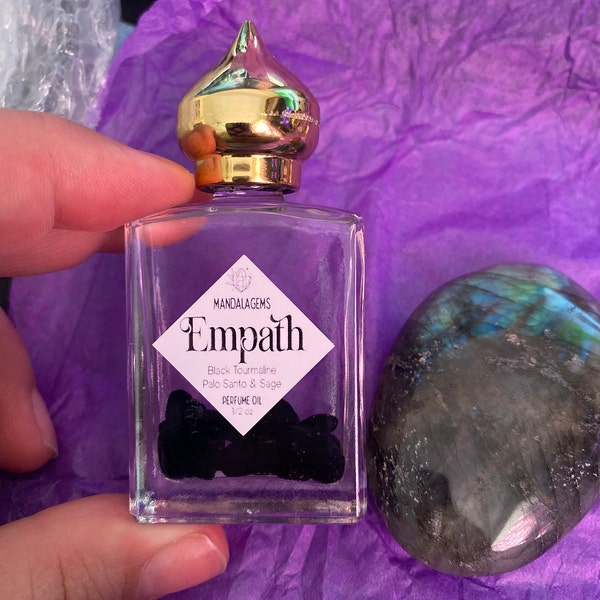 EMPATH PROTECTION Crystal Infused Natural Perfume Oil With Black ...