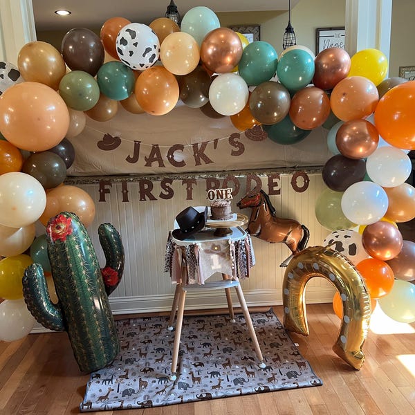 Wild West First Rodeo Birthday Party Decor for Boy Cowboy Balloon ...