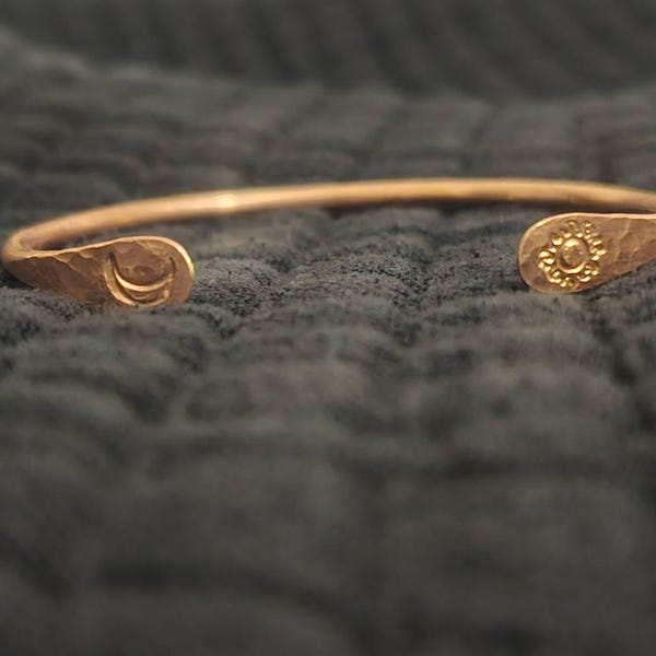 Thick Copper Bangle With Letter Number Symbol Engraving Bracelet ...