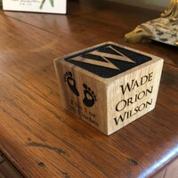 Personalized Anniversary Wooden Block Custom Name Memorial Gift ...