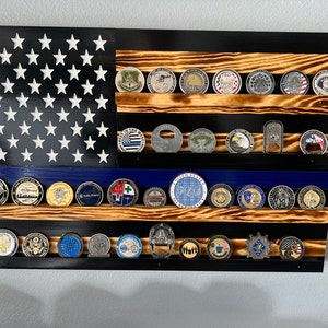 AMERICAN FLAG / Challenge Coin Display Flag Optional / Wood Flag - Etsy